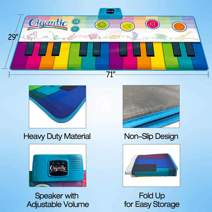 Jumbo Musical Instrument Toys Giant Floor Piano Keyboard Play Mat Gift ...