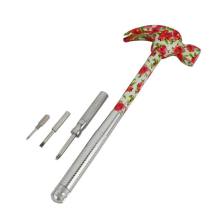 Multi-Tool Design Floral Hammer Screwdrivers Handle Steel Claw Hammer ...