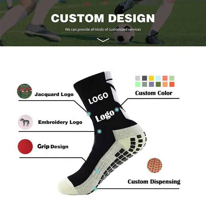 Anti Slip Football Soccer Athletic Grip Socks Design Own Socks Custom ...