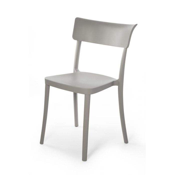SARETINA Dove Grey Polypropylene Stackable Chair 18-Piece Set for Bars ...