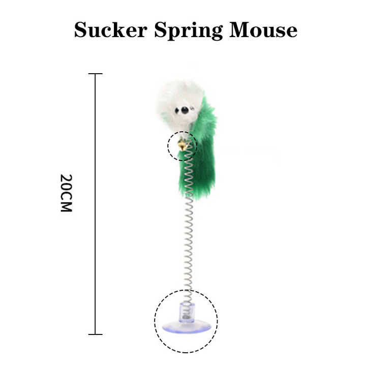 Cat Elastic Feather False Mouses Interactive Cat Pet Toy Animal Toys ...