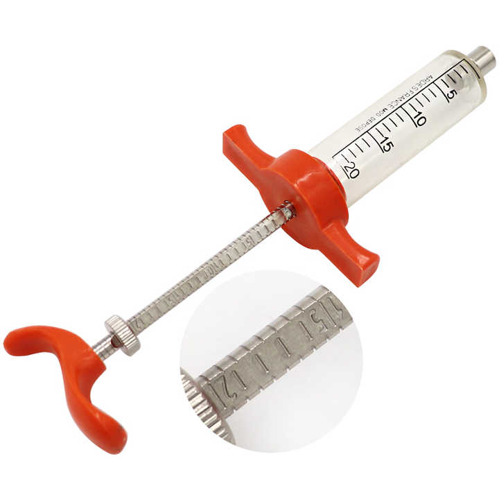 20ml Adjustable Veterinary Syringe - Reusable & Durable