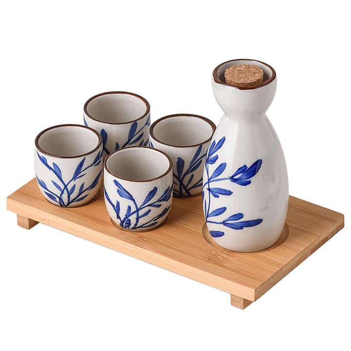 Izakaya Sake Pot Set Japanese Style Hand Painted Ceramic Sake Pot and ...