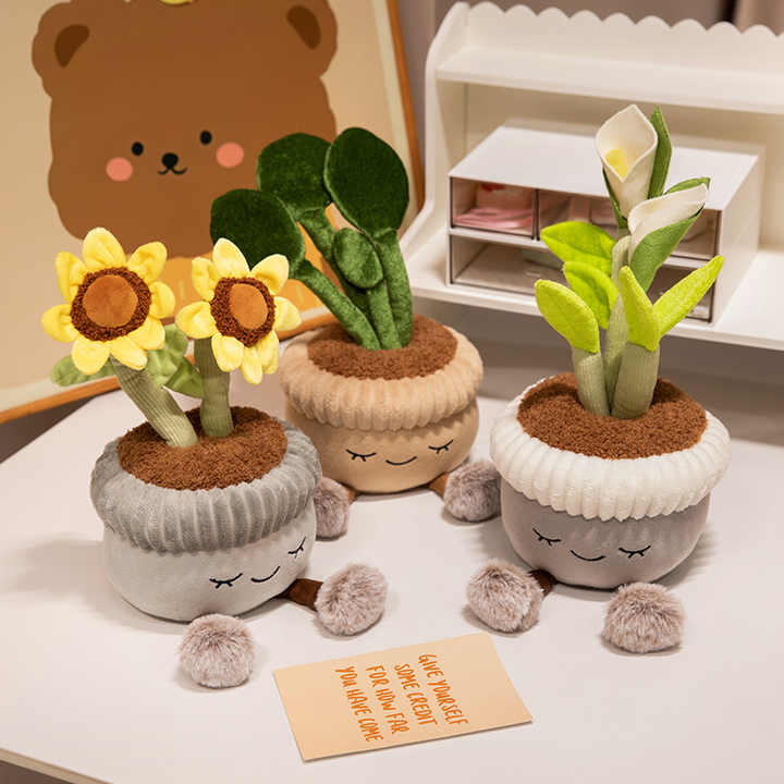 Creative Super Soft Plush Plant Toy Cuddly Simulation Potted Plush Toy ...