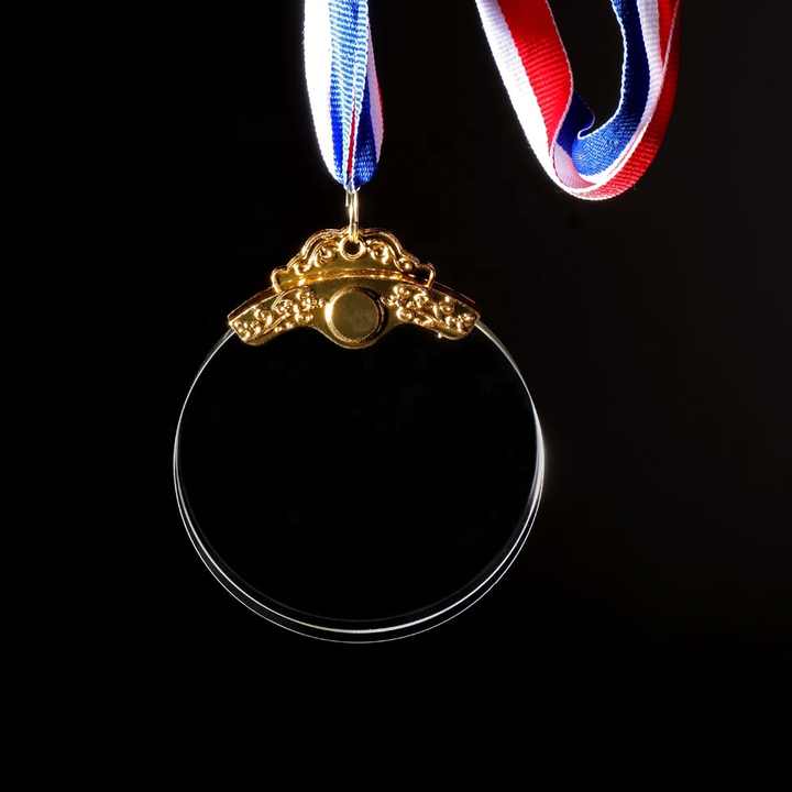 Personalized Crystal Glass Shaped Medallion Medal MH-NJ0097