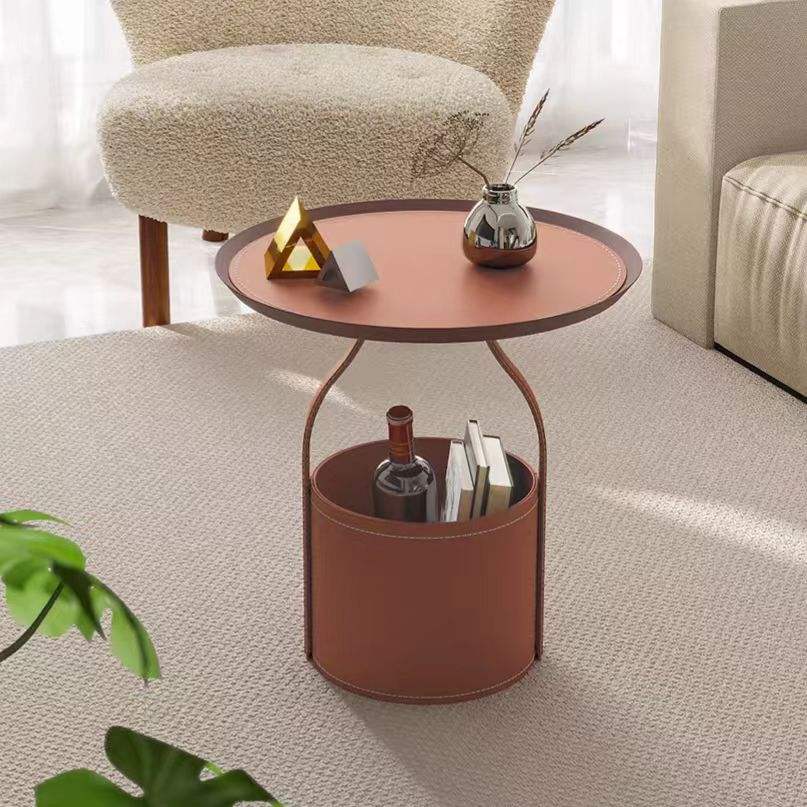 Modern Luxury Side Table for Small Spaces Leather High-end Sofa Corner ...