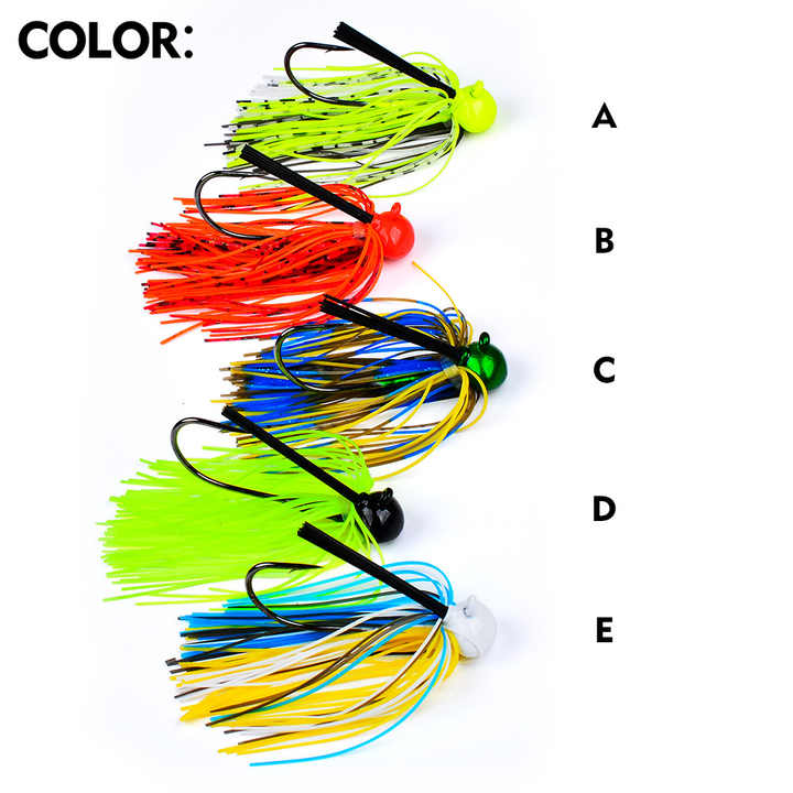 Beard-Style Anti-Snag Jig Lures 7g/10g/14g/21g Grass-Guarded Lead-Head ...