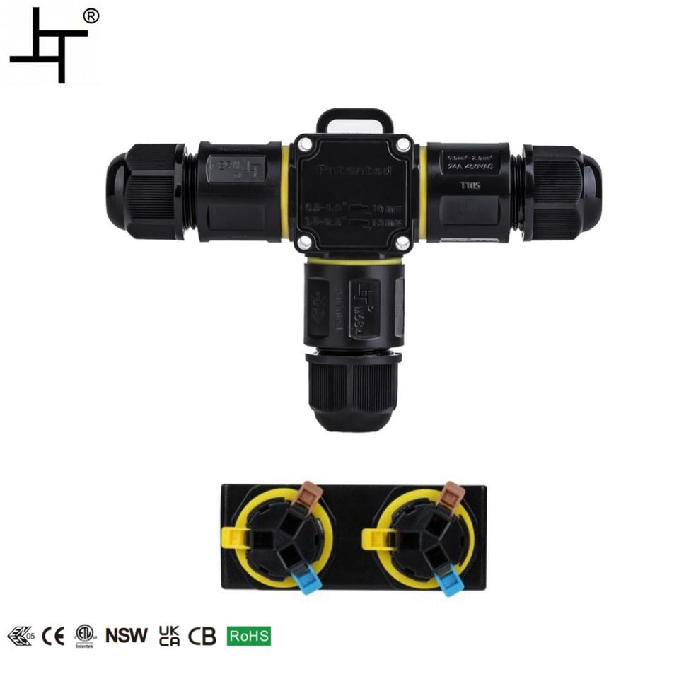 IP68 Waterproof Nylon Copper Contact Cable Connector Underwater 3 Cores ...