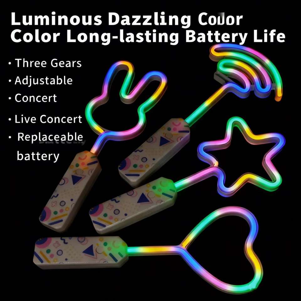 Trumpet Fairy Multicolor Glow Wand Adjustable LED Heart-Shaped Wand ...