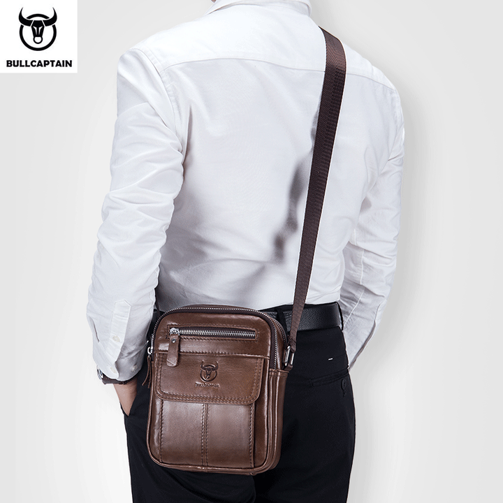 BULLCAPTAIN Leather Men's Bag - Retro Fashion & Style