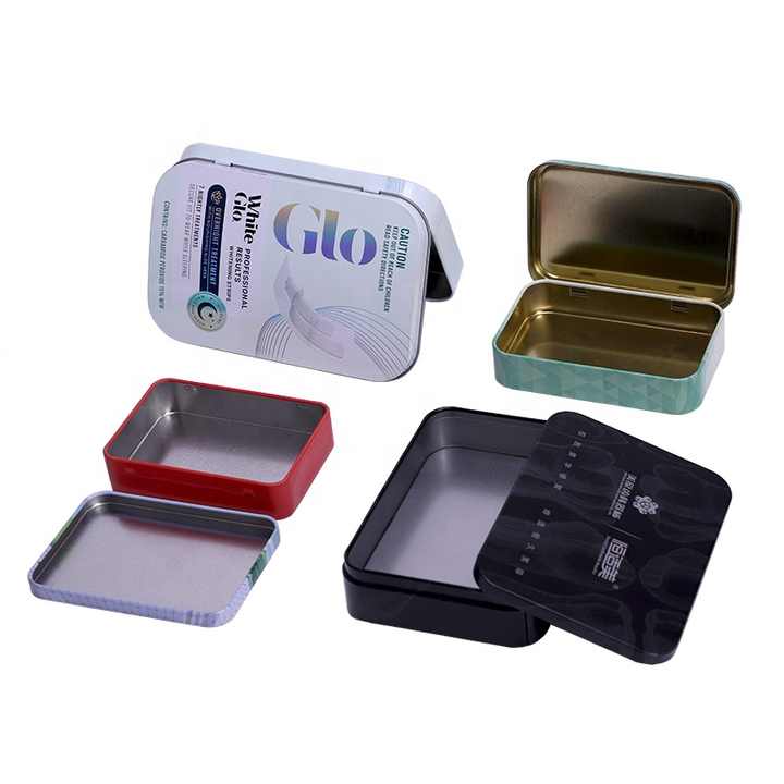 Custom Printed Small Metal Hinged Lid Playing Card Tin Box