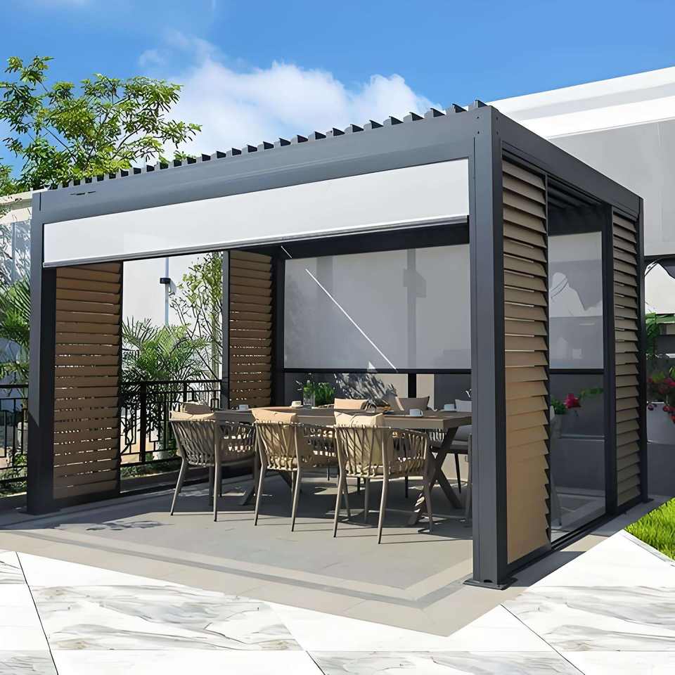 3x3 3x4 4x4 6x4 m OEM Factory Modern Outdoor Bioclimatic Pergola ...
