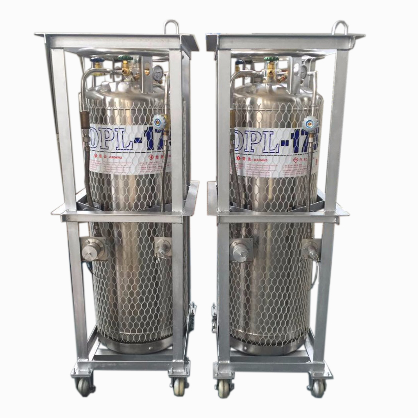 175L 2.0Mpa Low Evaporation Vertical Welded Insulated Liquid Argon Lar Storage Gas Dewar Bottle ...