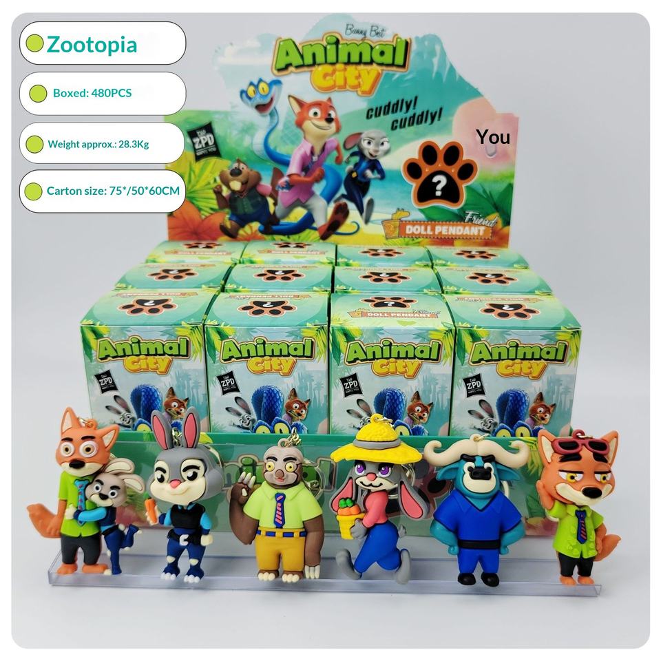 Zootopia Keychain Blind Box PVC & Soft Rubber Trendy Gift for School ...