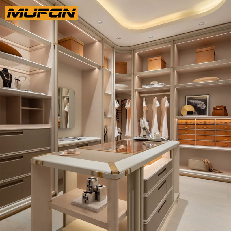 Italian Style Luxury Couple Wardrobe Custom Bedroom Furniture Walk in ...
