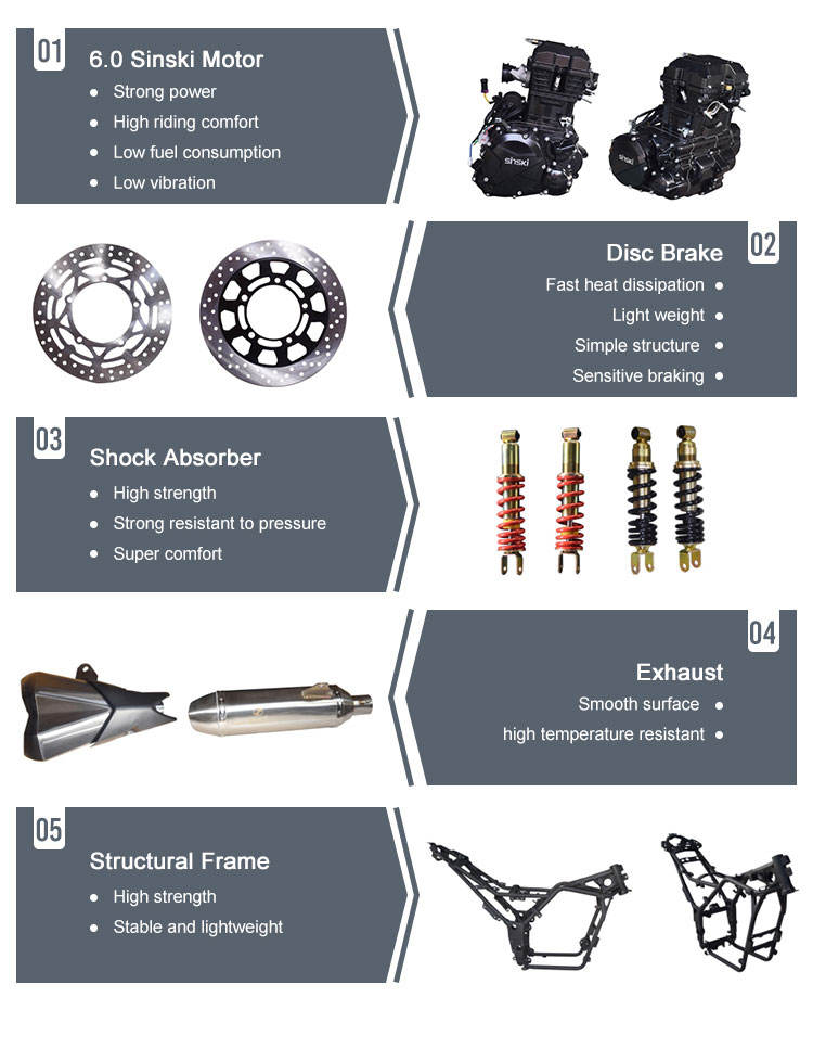 Sinski Factory Price Off-Road 350Cc 450Cc Chopper Gas Powered ...