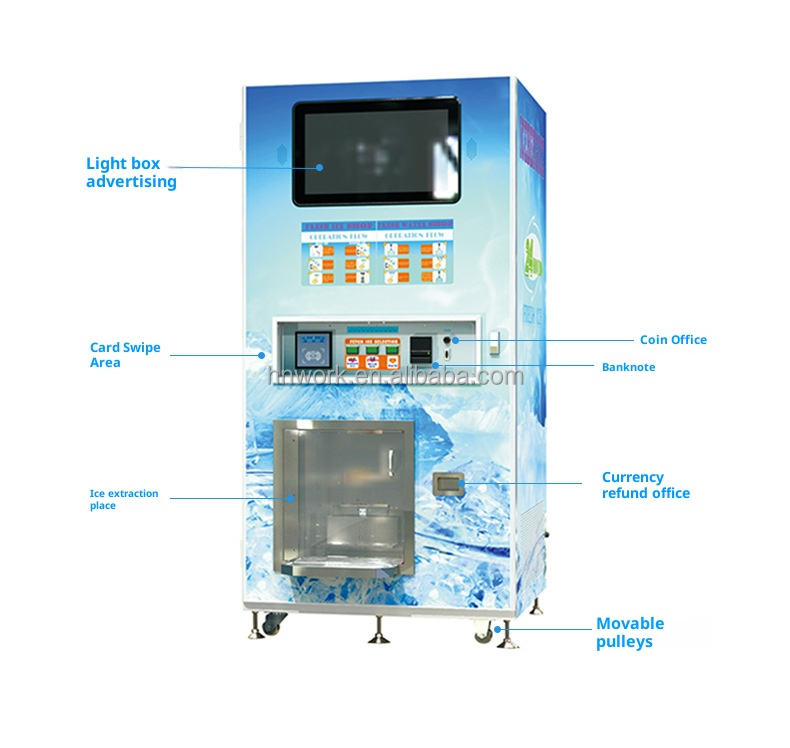 Automatic Bagging Automatic Ice Vending Machine, Reverse Osmosis Water ...