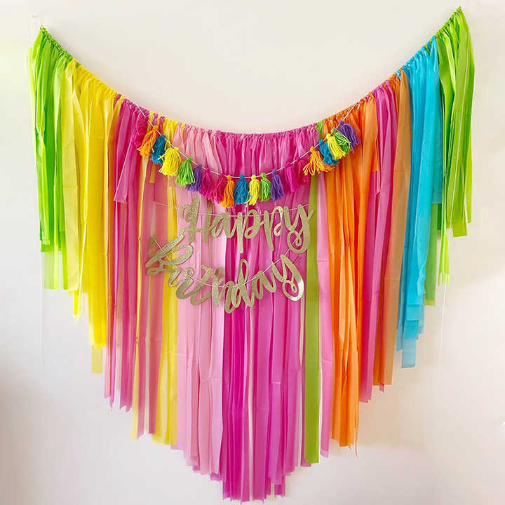 Streamers Party Decorations Streamer Backdrop 24 Colors Fringe Backdrop ...