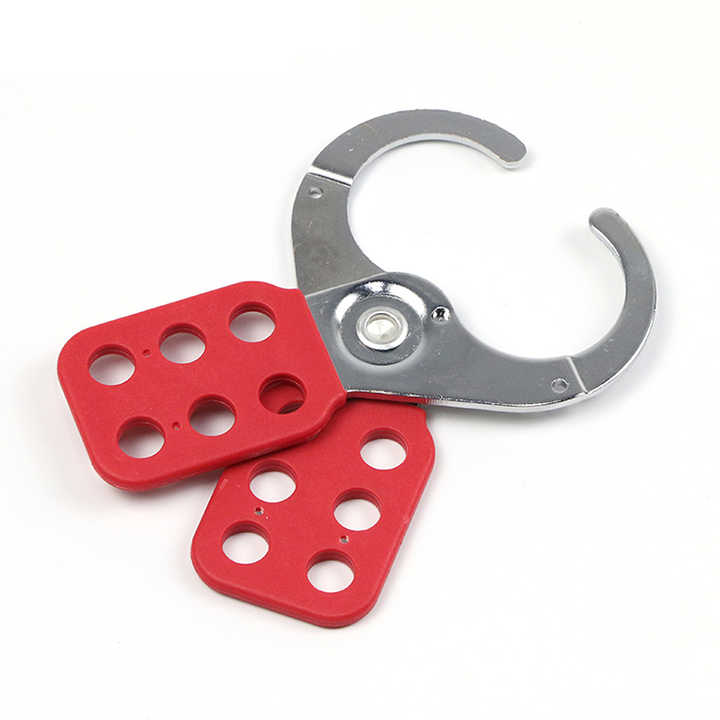 OEM Steel Group Lockout Hasp with 6 Padlock Holes and Red Plastic ...