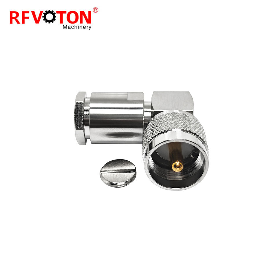 UHF Male 90° Clamp Connector Fits RG8 213 214 WTR400 Coaxial Cable Low ...