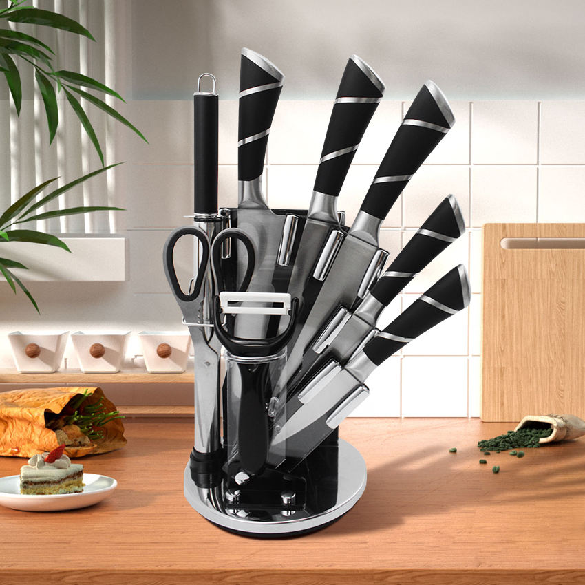 HSK Wholesales 9pcs Kitchen Knife Sets Stainless Steel sharp Blade with ...
