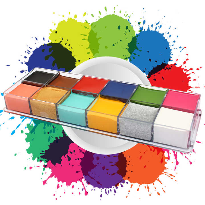 12 Flash Colors Face Body Paint Cream for Halloween Party Fancy Dress ...