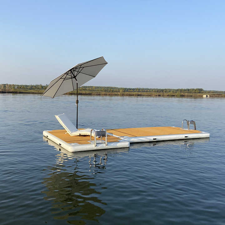 Inflatable Platform Floating Island Platform Leisure Pontoon Boat Dock ...