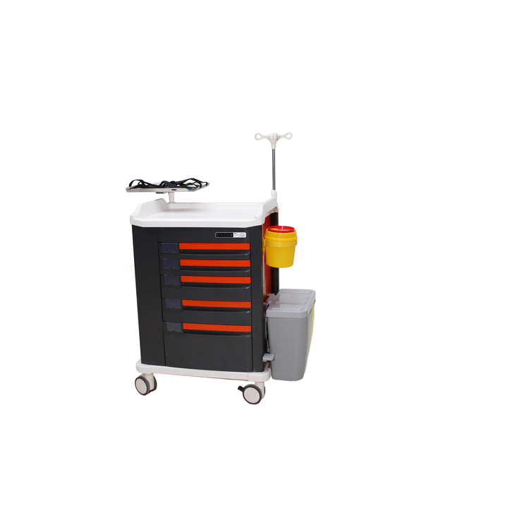MT First-aid ABS Steel Emergency Nursing Trolley Medical Cart for ...