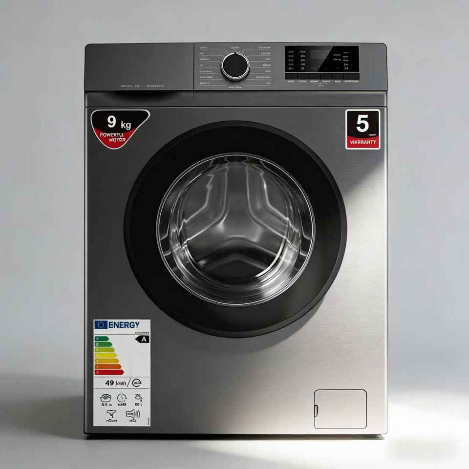 Front Loader Washing Machine Fully Automatic Grey Household Laundry ...