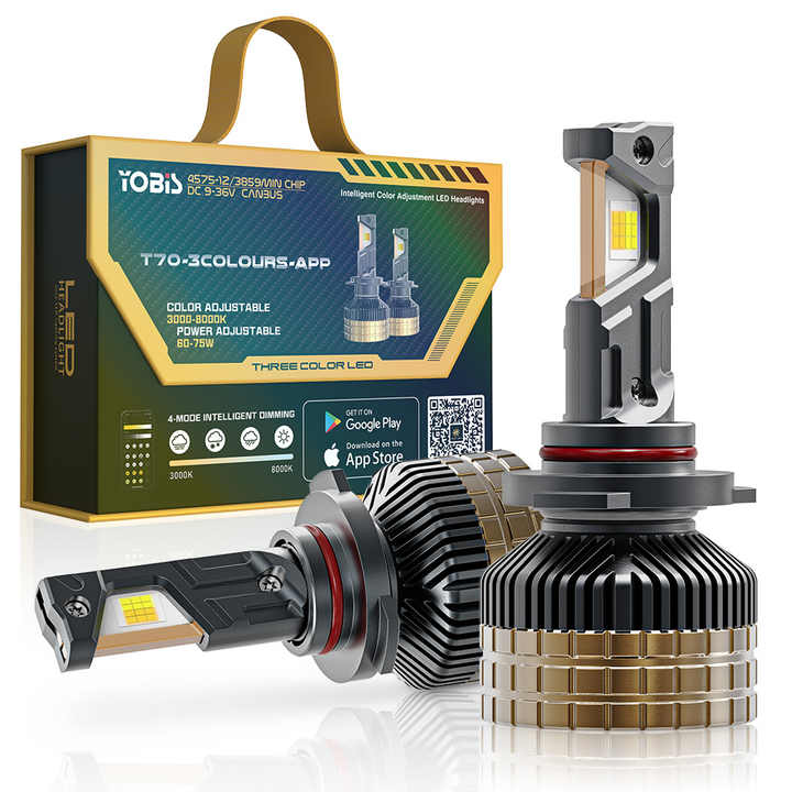 YOBIS APP LED Headlight APP Control Color H4 H7 H11 HB3 HB4 9012 3 Colors Flash Auto Bulb LED ...