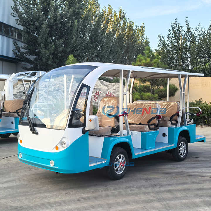 Electric City Tourist Shuttle Bus 11 Seater Blue and White for Car-Free ...