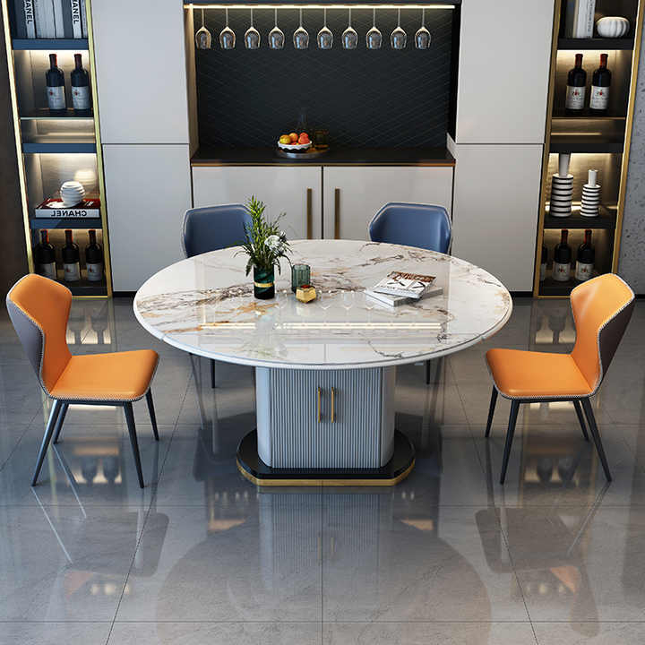 Luxury Design Modern Extendable Dining Table Round Marble Dining Table ...