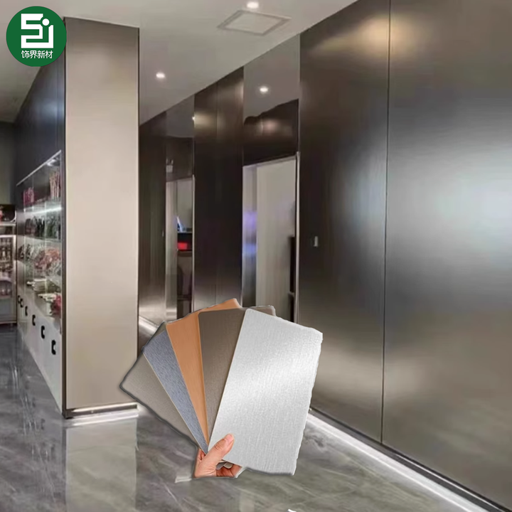 Modern Integrated Wall Panels Charcoal Wood Veneer Carbon Crystal ...