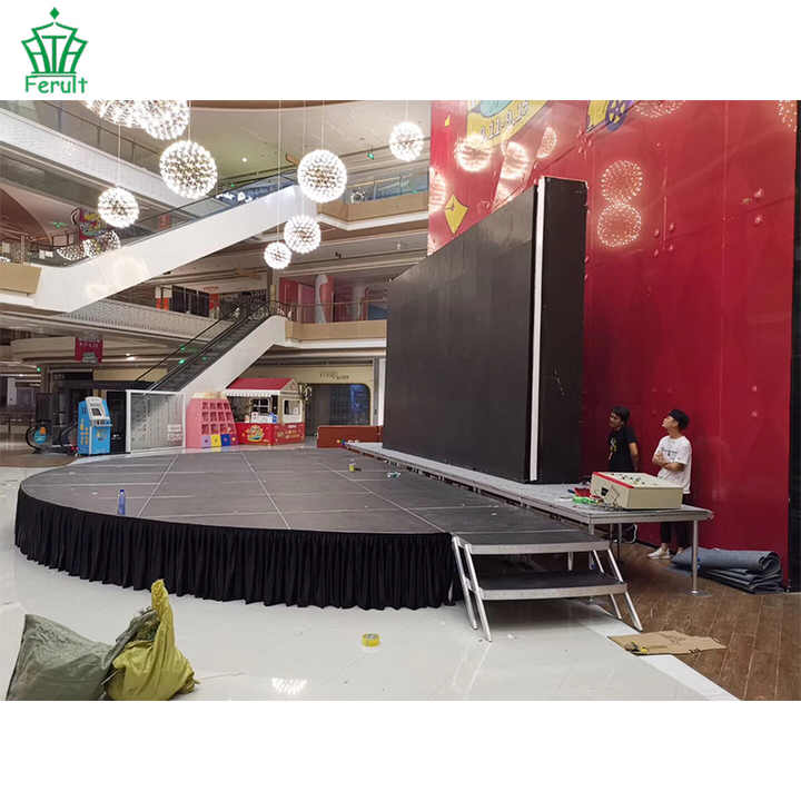 Custom Wedding Frame Platform - Black Semicircle Stage