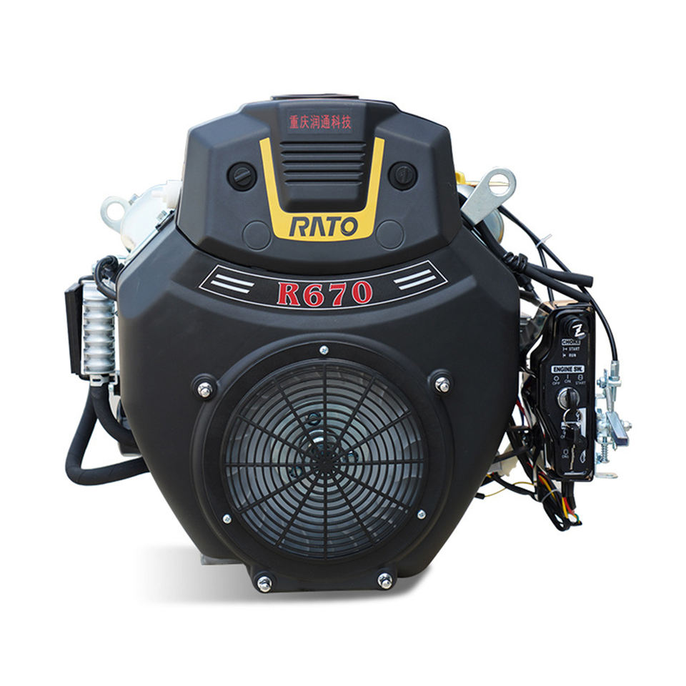 Rato R670 24HP V-Twin Double Cylinder Horizontal Shaft OHV Gasoline ...