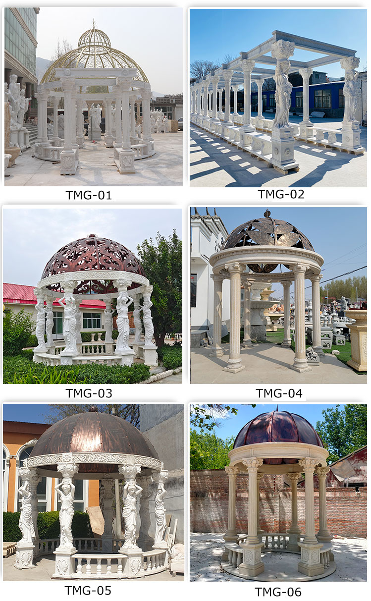 Luxury Garden Greek Style Outdoor Stone Column Marble Gazebo With Roof ...