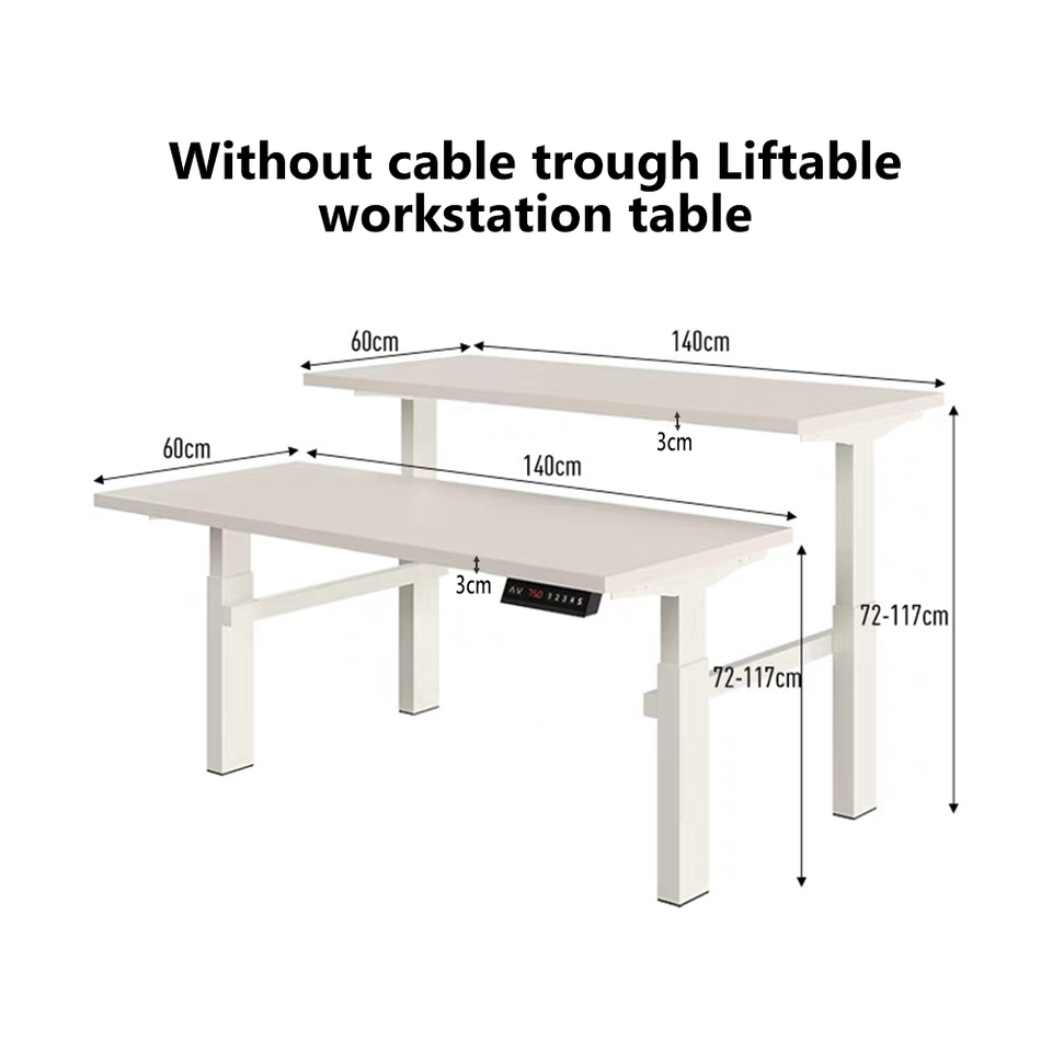Up and Down Desk 4-Motor Electric Height-Adjustable Desk 3-Segment Dual ...