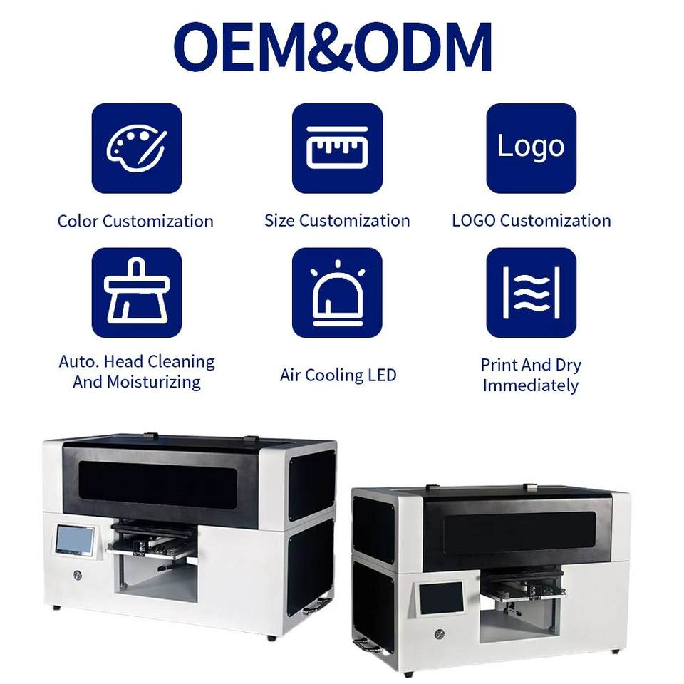 A4 2030 UV LED Inkjet Printer XP600 Printhead Digital Flatbed Printing ...