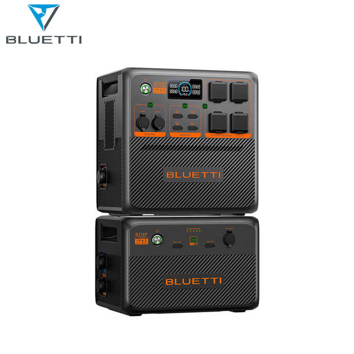 BLUETTI Battery Storage Power Station with Solar Panel for Family Power ...