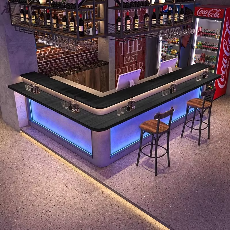 Customized Retro Industrial Style Alcohol bar Counter Reception and ...