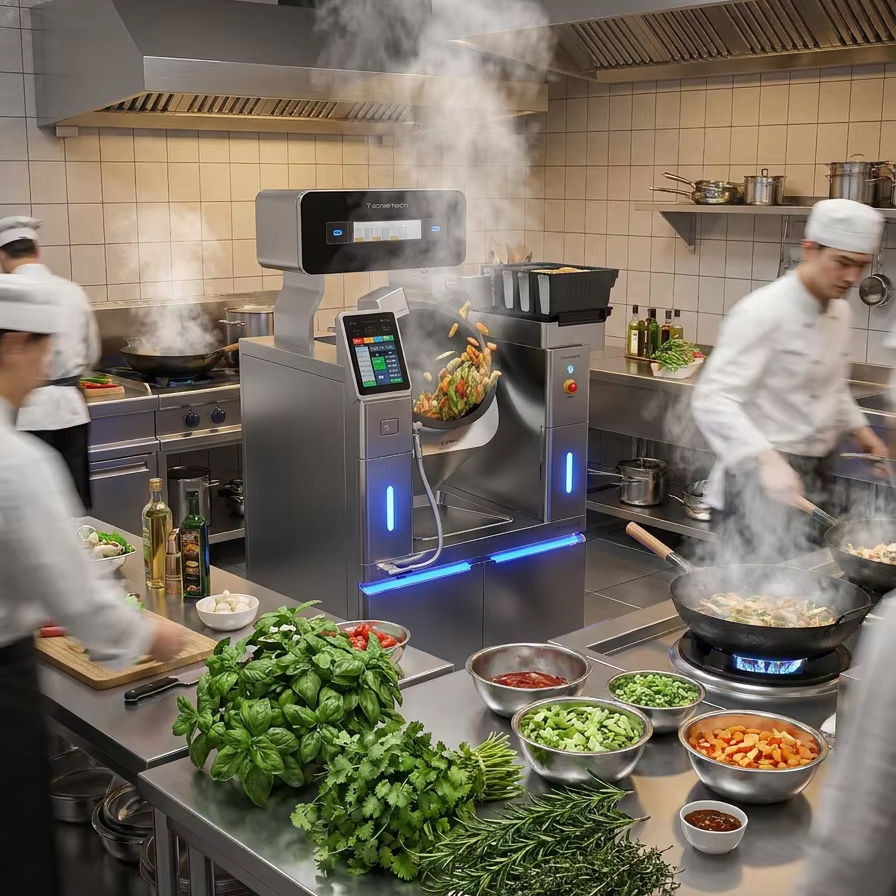 Professional Robotic Chef Cooking Machine for Hotels Stainless Steel ...