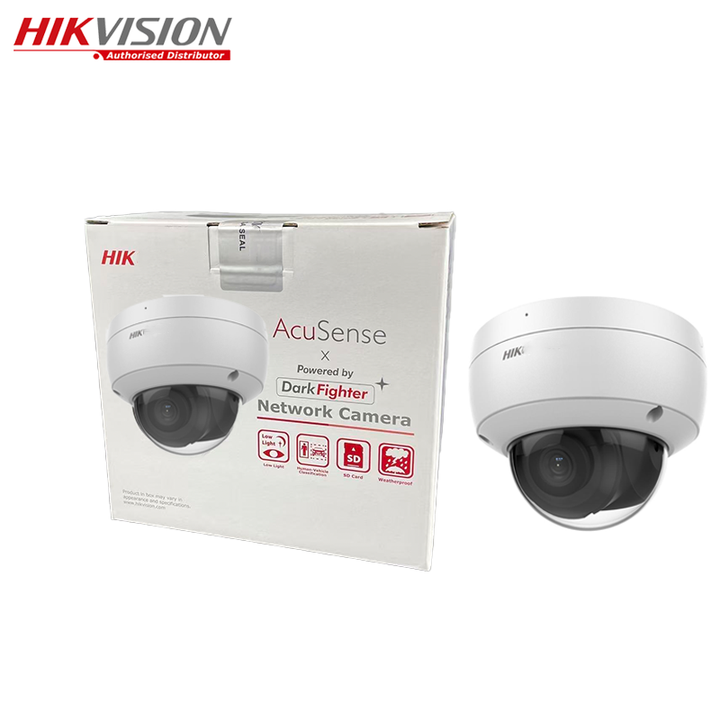 Hikvision DS-2CD2186G2-ISU 4K Acusense Fixed Dome Network CCTV Security Camera with Motion ...