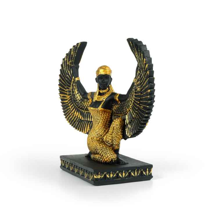 Open Wings Kneeling Egyptian Isis Figurine Ancient Egyptian Mythology ...