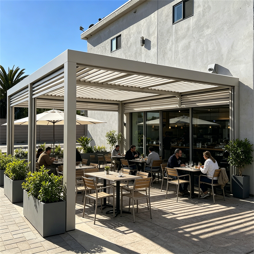 Durable Aluminum Structure Pergola with Corrosion Resistant Matte Black ...