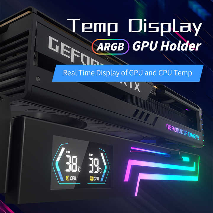 게이머-X GPU 홀더 GPU 브래킷 지원 그래픽 카드 동기화 마더 보드 ARGB LED 알루미늄| Alibaba.com