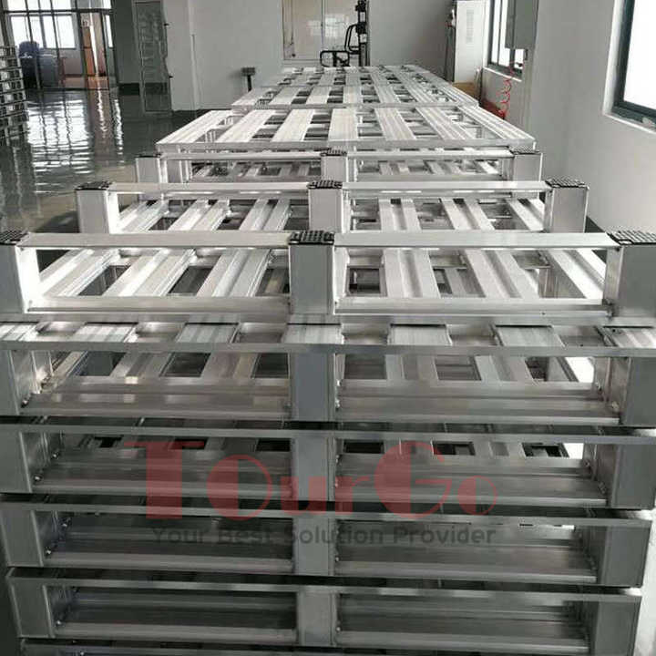 TourGo Heavy Duty Aluminum Storage Pallets Metal Stacking Pallets ...