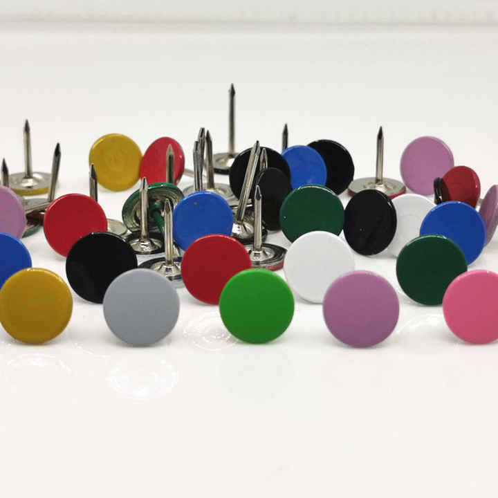 Round Drawing Pins Assorted Color Flat Head Steel Point Thumb Tacks Pin ...
