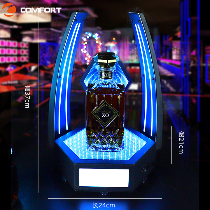 Acrylic Bar Lighted Liquor Beer Nightclub Display Rechargeable Wine Whiskey Vodka Bottles ...