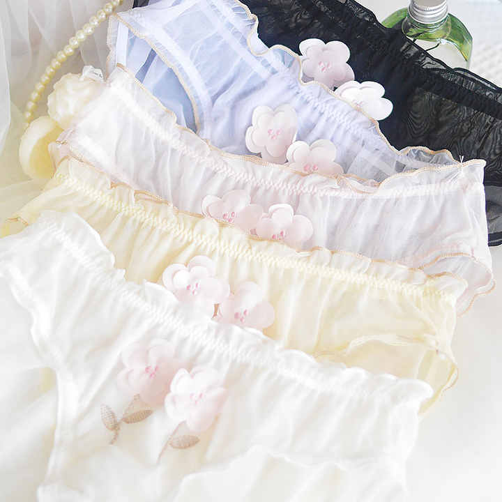 Women Sexy Lace Lingerie Breathable Cute G-string Underwear Embroidery ...