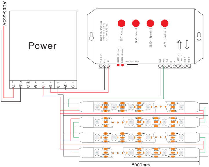 Ws2812b 144 Led Strip Dmx Pixel Programable Rgbw Multicolor Ws2812b 5v ...